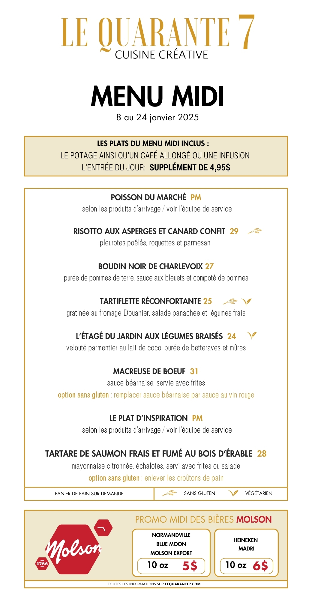 MENU MIDI – 2025 - Le Quarante 7